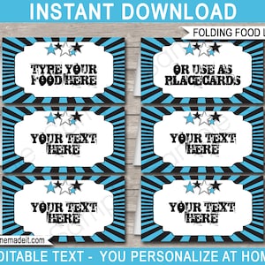 Rockstar Food Labels Template - Printable Rock Star Theme Birthday ...
