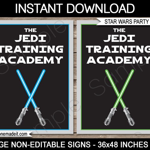 Star Wars Party Signs the Jedi Training Academy - Etsy