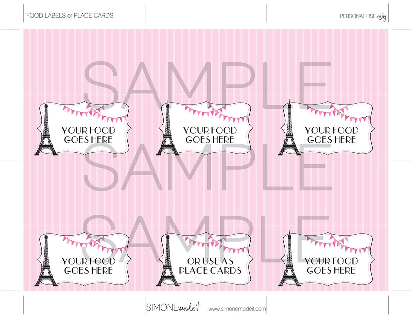 Paris Food Labels Template Printable Paris Theme Birthday - Etsy