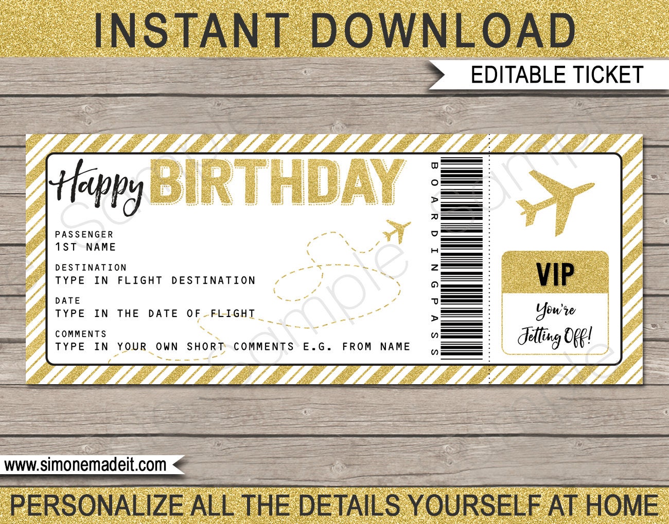 Surprise Travel. Surprise Vacation Printable Boarding Pass Template ...