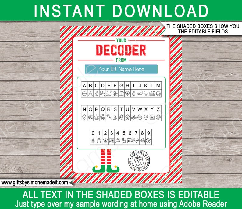 Elf Secret Message Printable Template Santa Elf Behavior - Etsy