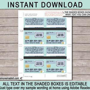 Credit Card Invitation Template - Printable Birthday Party Invite ...