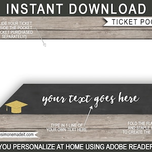 Printable Graduation Gift Ticket Jacket Sleeve Template ...