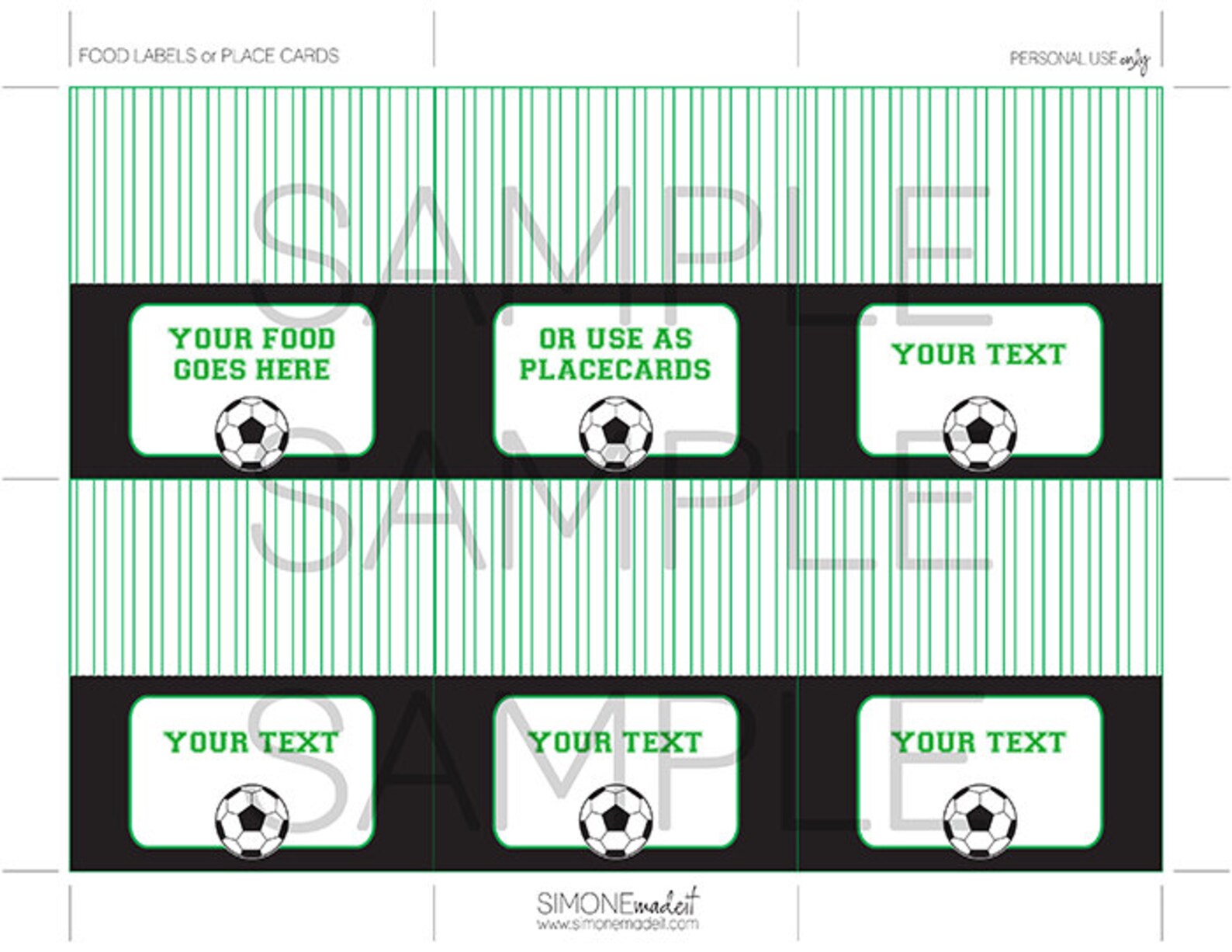 Soccer Party Food Labels Soccer Theme Party Food Buffet | Etsy