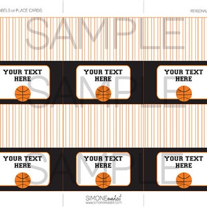 Basketball Food Labels - Buffet Tags - Tent Cards - Basketball Theme ...
