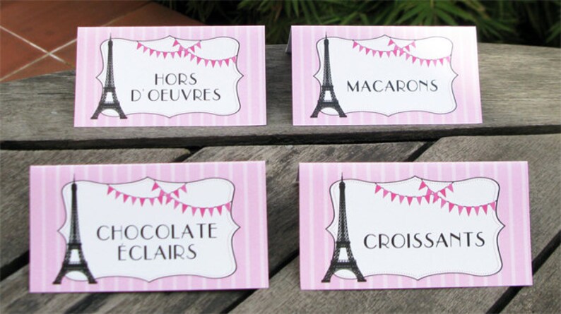 Paris Food Labels Template Printable Paris Theme Birthday - Etsy