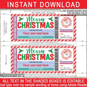 Christmas Santa Gift Voucher Template for Kids - Printable Custom ...