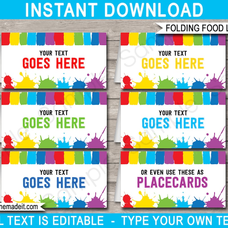 Party Food Labels - Etsy