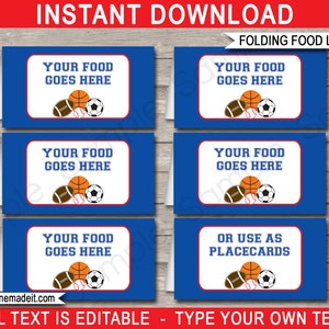 Sports Theme Party Template Bundle + Invitation - Printable All Star ...