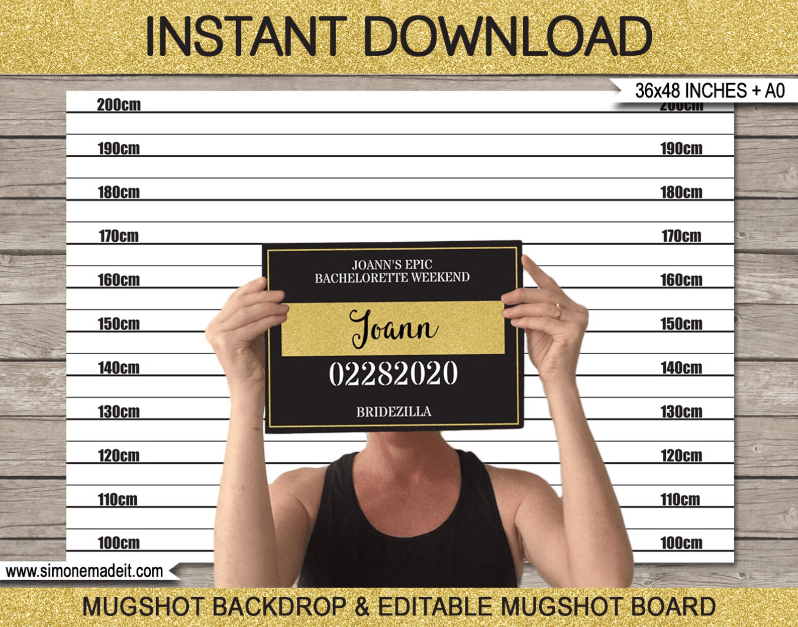 Bachelorette Mugshot Board & Backdrop Photo Booth Props - Etsy