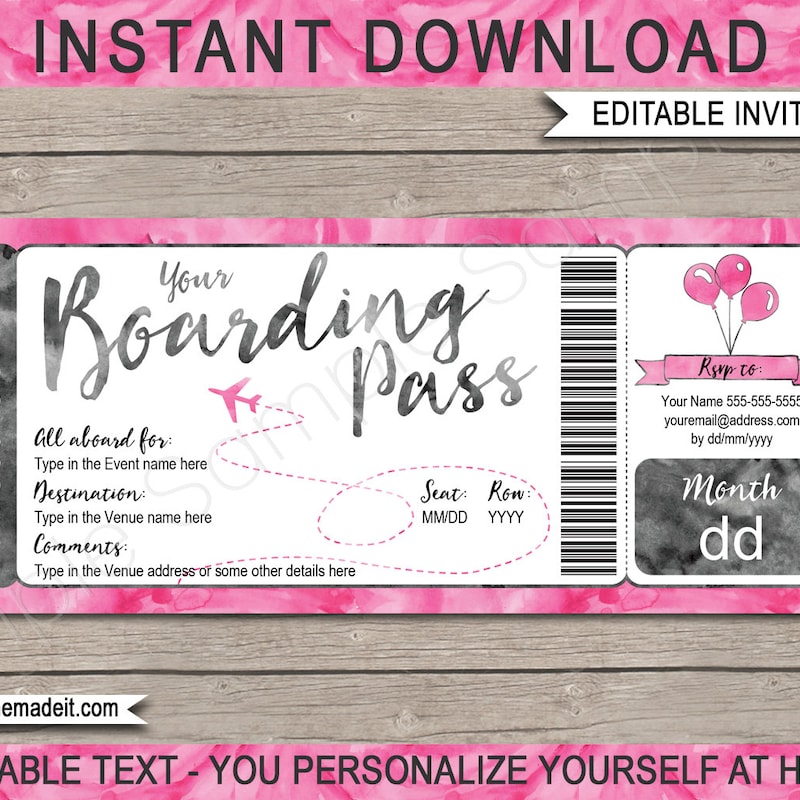 Boarding Pass Invite - Etsy