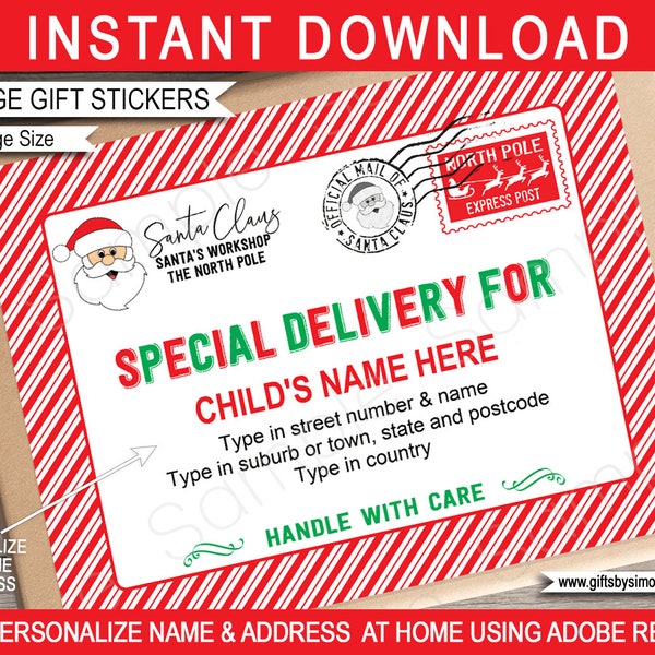 Santa Labels - Etsy