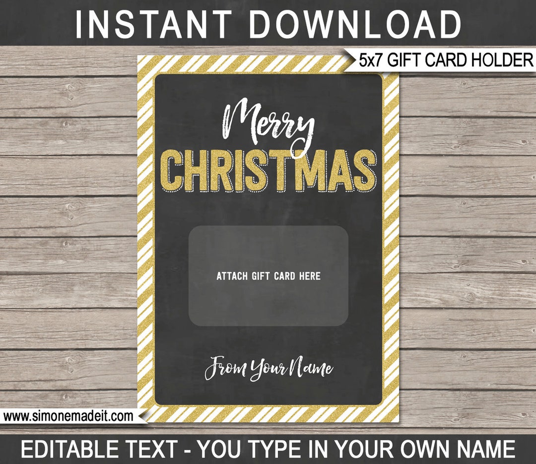 Printable Christmas Gift Card Holder Template - Merry Christmas ...