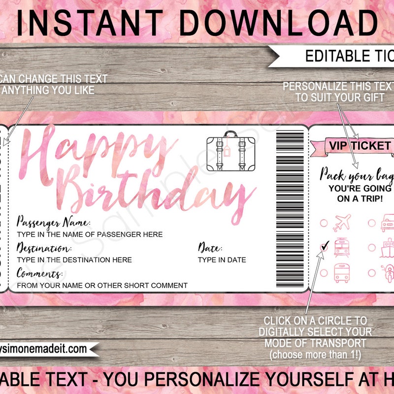 Fake Bus Ticket Template - Etsy UK