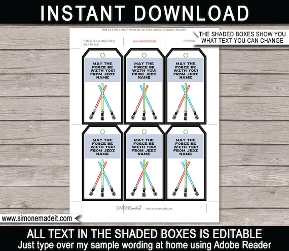 Star Wars Label Template