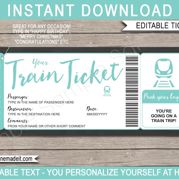 Fake Train Ticket - Etsy