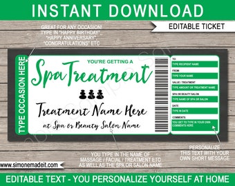 Printable Massage Ticket - Etsy