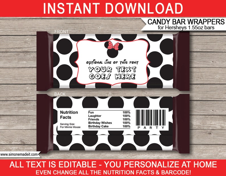 Red Minnie Mouse Printable Decorations & Invitation Template - Etsy