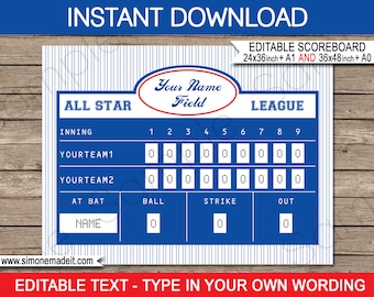 Baseball Scoreboard - Etsy