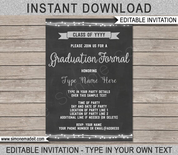 Graduation Formal Invitations - Grad Invite - Announcement - for Any ...