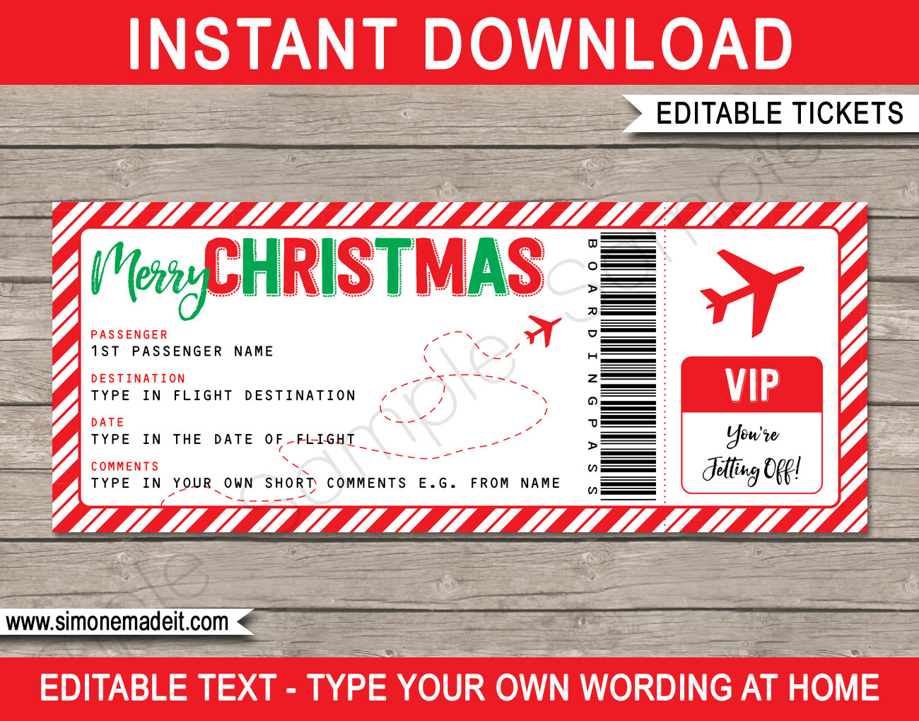Greeting Cards Ticket Boarding Christmas Gift Surprise Flight Boarding 
