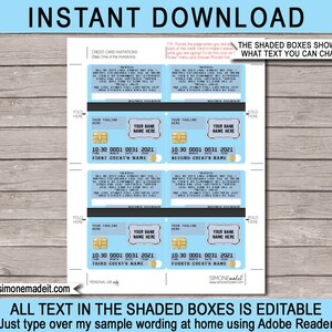 Credit Card Invitation Template - Printable Birthday Party Invite ...