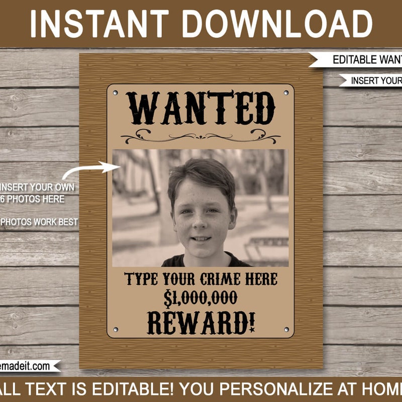 Wanted Sign - Etsy