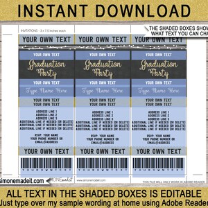 Graduation Ticket Invitation Template - Grad Ticket Invite - for ...