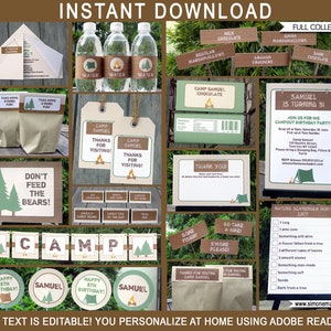Camping Party Printables Templates - Printable Decorations & Invitation ...