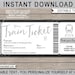 Printable Train Ticket Template Fake Boarding Pass Gift - Surprise ...