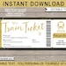 Train Ticket Template Printable Fake Boarding Pass Gift - Surprise ...
