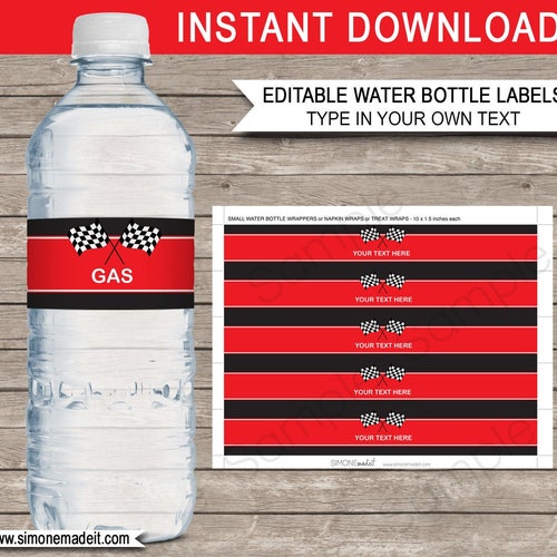 Race Car Printable Water Bottle Labels Coolant Racing - Etsy