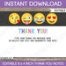 Emoji Party Thank You Cards Printable Thank You Notes Emoji Theme ...