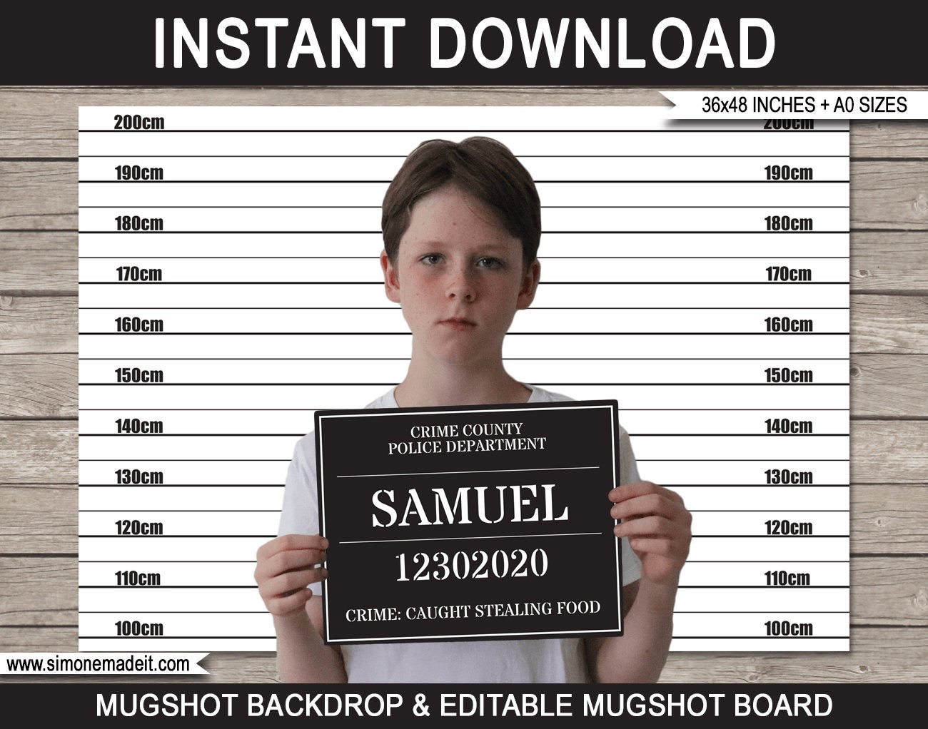 Mugshot Backdrop & Sign Board: Editable Police Lineup (PDF) - Etsy ...