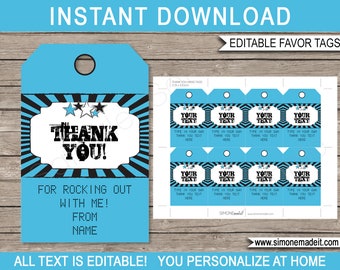 Rock Star Editable Water Bottle Labels Instant Download - Etsy