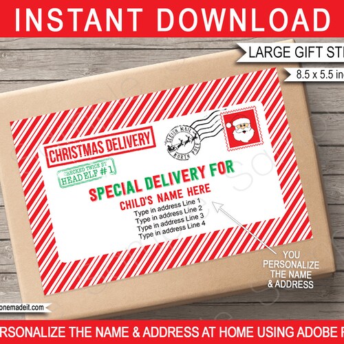 North Pole Mail Label - Etsy