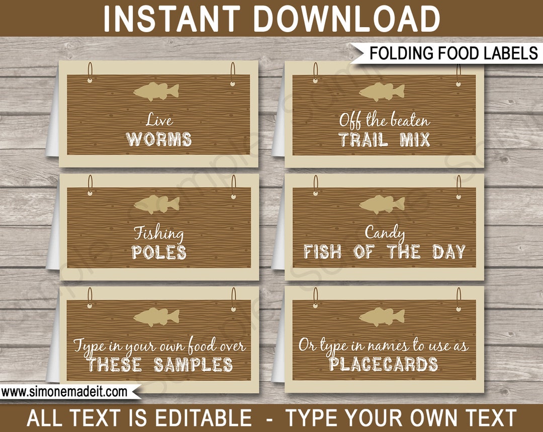 Fishing Food Labels Template - Printable Gone Fishing Theme Birthday ...