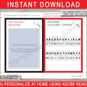 Secret Agent Codes & Ciphers - Printable Decoders, Top Secret Spy ...