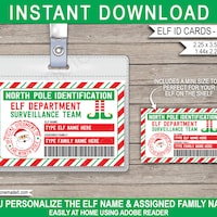 Elf ID Card Editable Template, Lost Elf License, Santa Cam Security ...