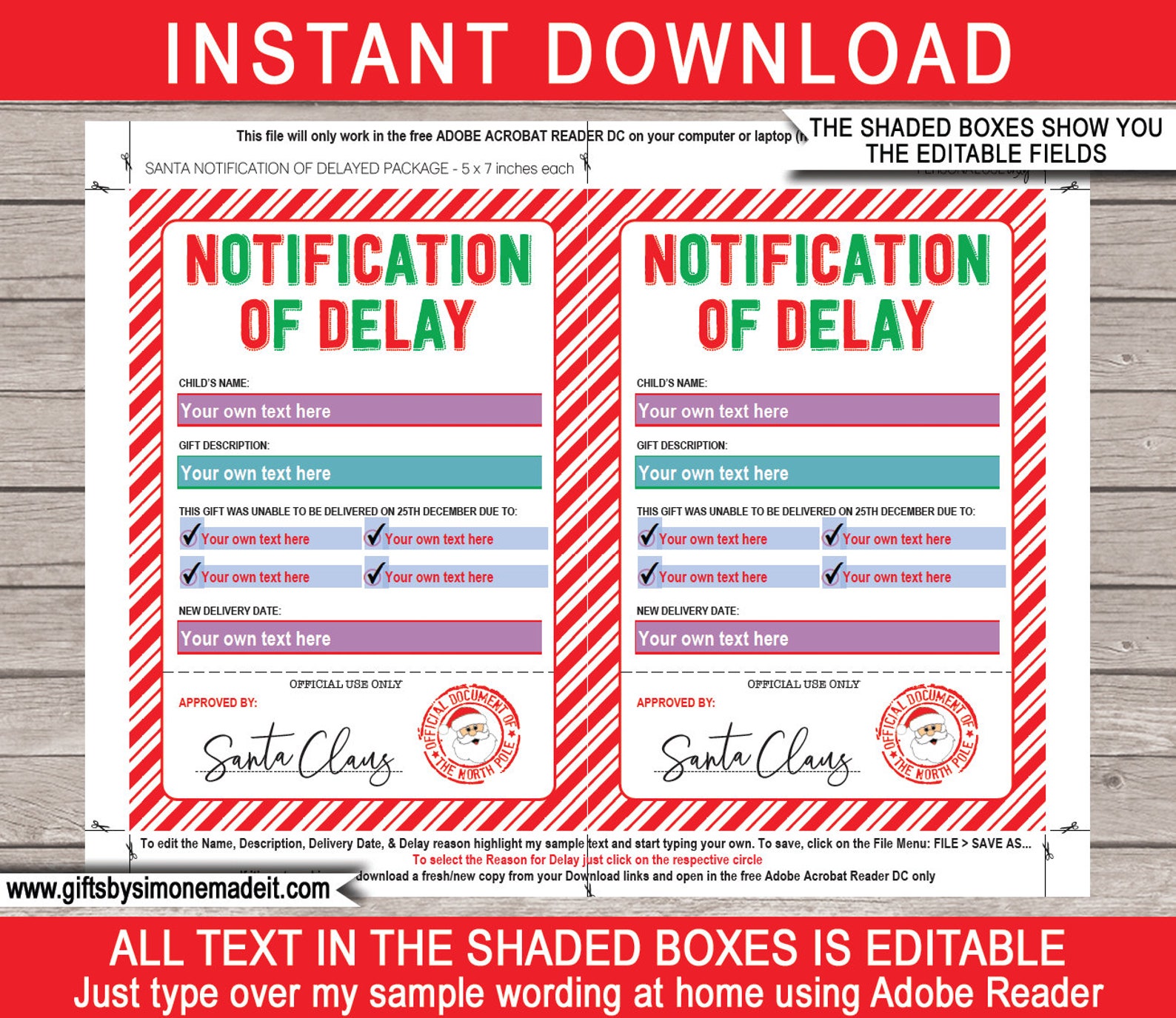 Late Christmas Gift Letter From Santa Delayed Gift Notice Etsy UK Late Christmas Gift Letter From Santa Delayed Gift Notice Etsy UK