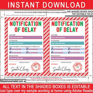 Late Gift Letter From Santa - Delayed Christmas Gift Notice - Missing ...