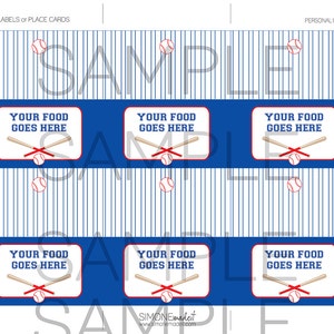 Baseball Food Labels - Baseball Theme Party - Buffet Tags - Tent Cards ...