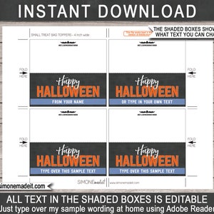 Halloween Favor Bag Toppers - Printable Class Favors, Classroom Treat ...