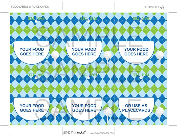 Golf Food Labels Golf Theme Party Food Buffet Tags - Etsy Canada