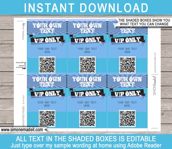 Backstage Pass Template Printable