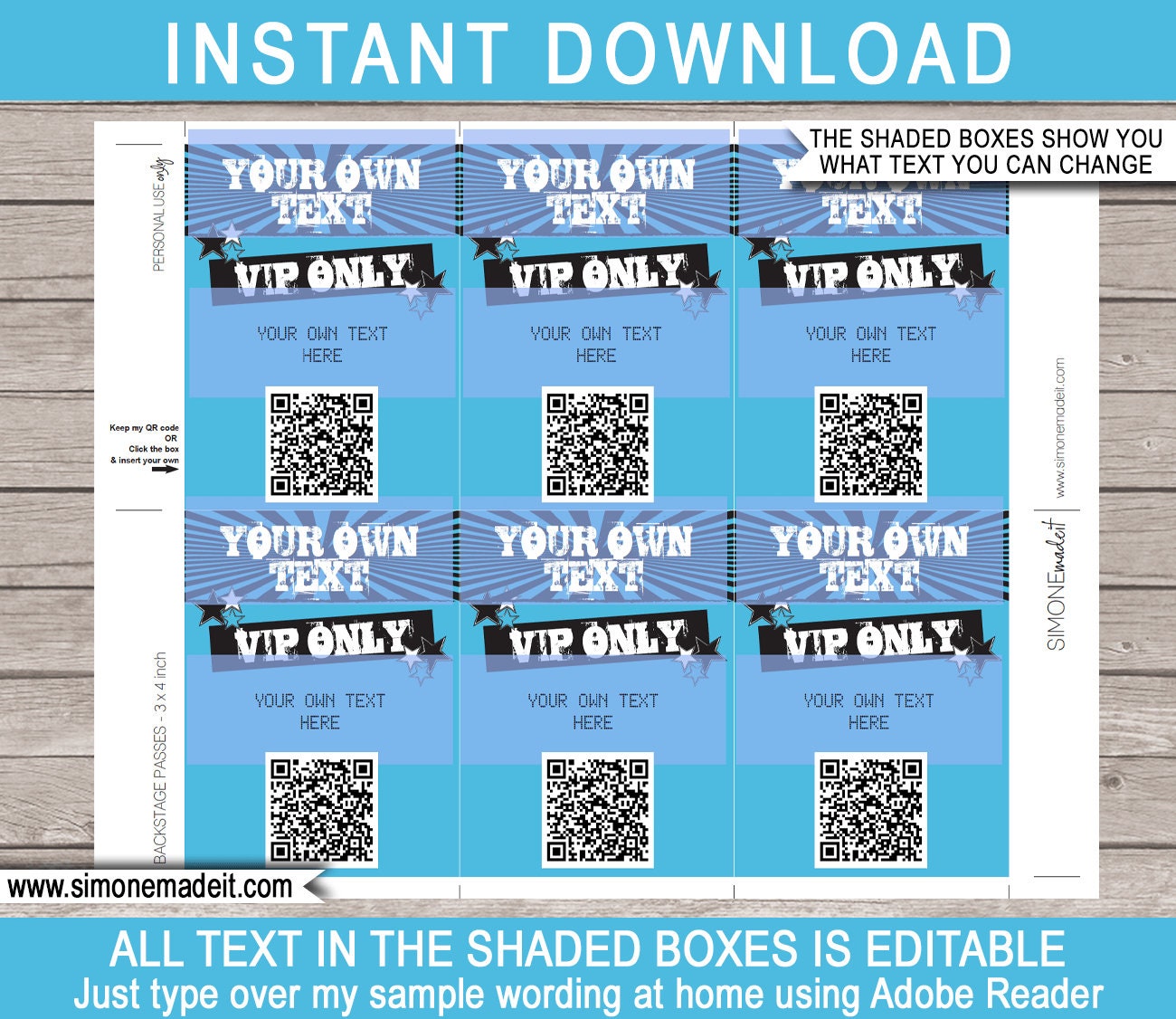 Diy Rock Star Vip Pass