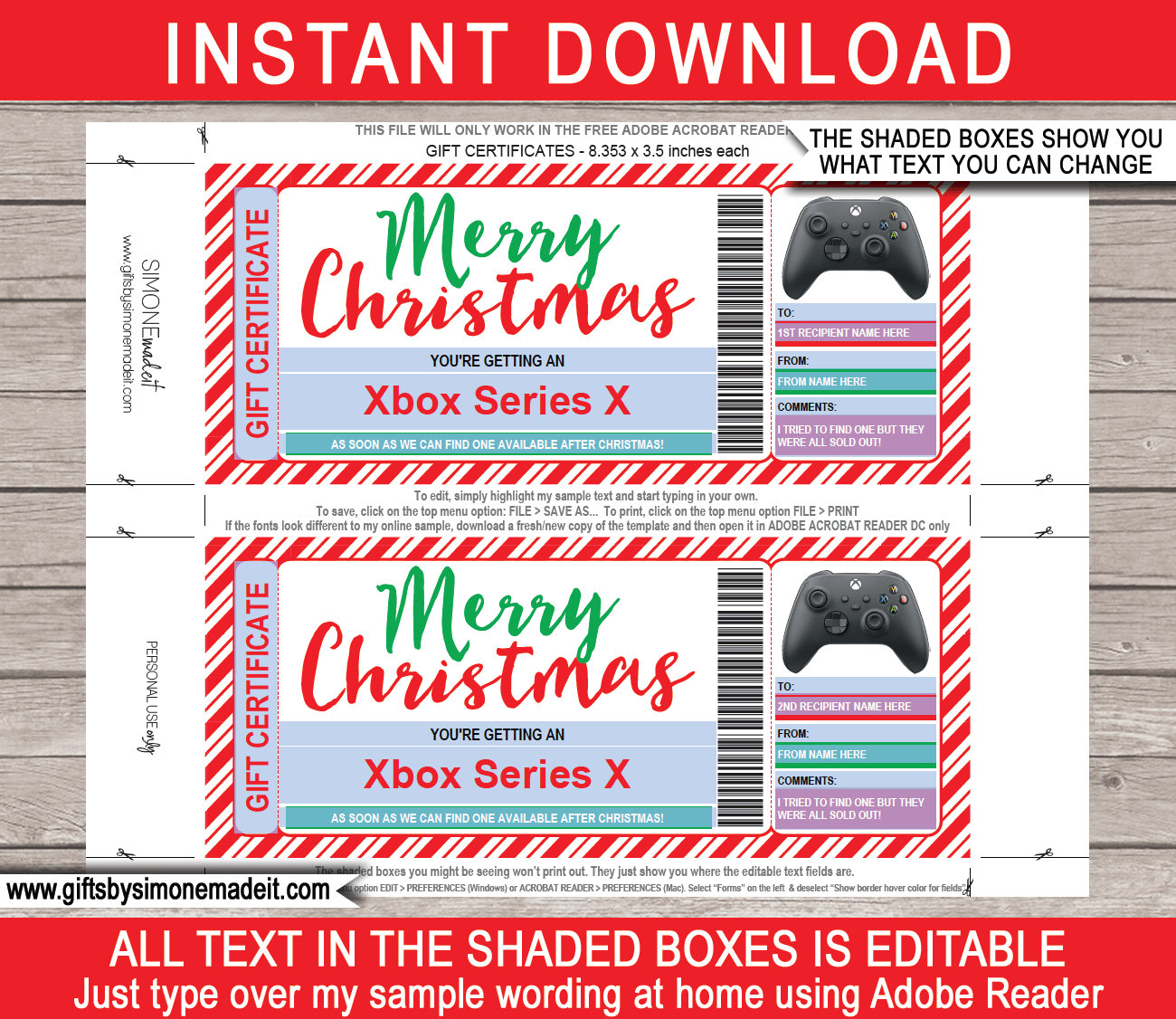 Video Game Gift Voucher Template - Printable Sold Out Certificate ...