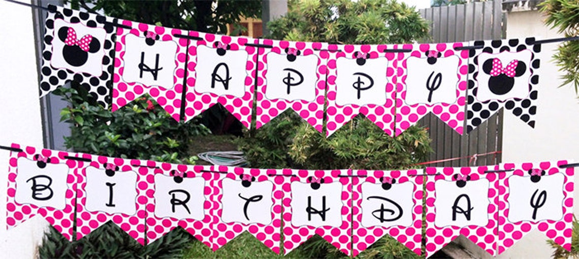 Minnie Mouse Banner Template - Printable Custom Birthday Party ...