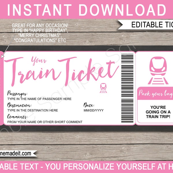 Fake Train Ticket - Etsy