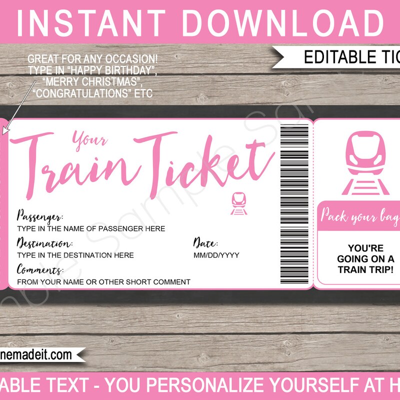 Fake Train Ticket - Etsy